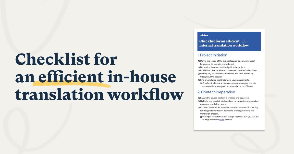 Redokun - Translation Workflow Checklist